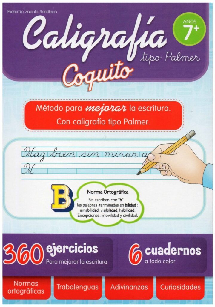 CALIGRAFIA TIPO PALMER COQUITO X6 CUADERNOS +DE 7 AÑOS – Alumbra